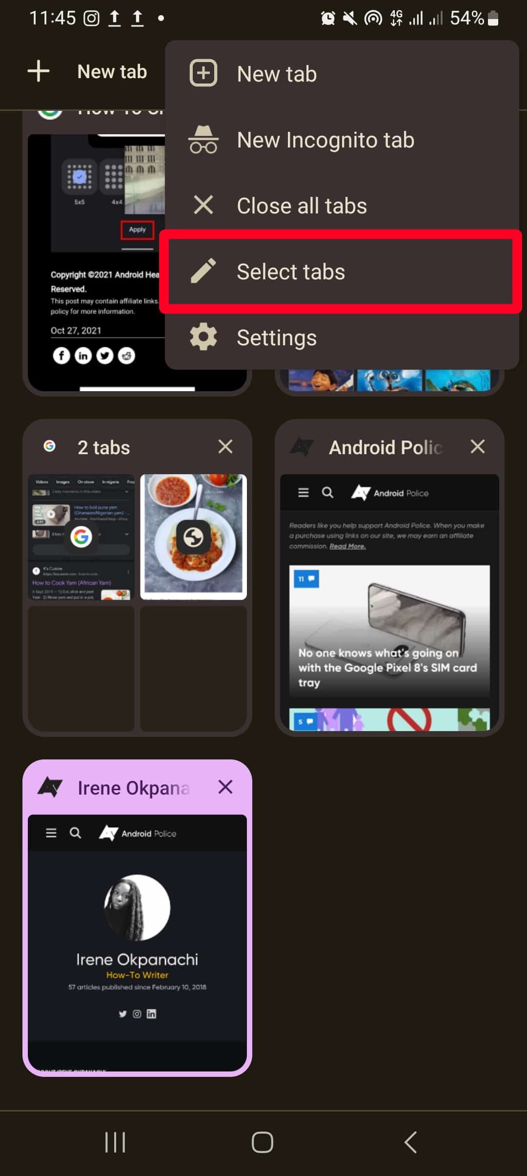 How to bookmark all Chrome tabs on Android