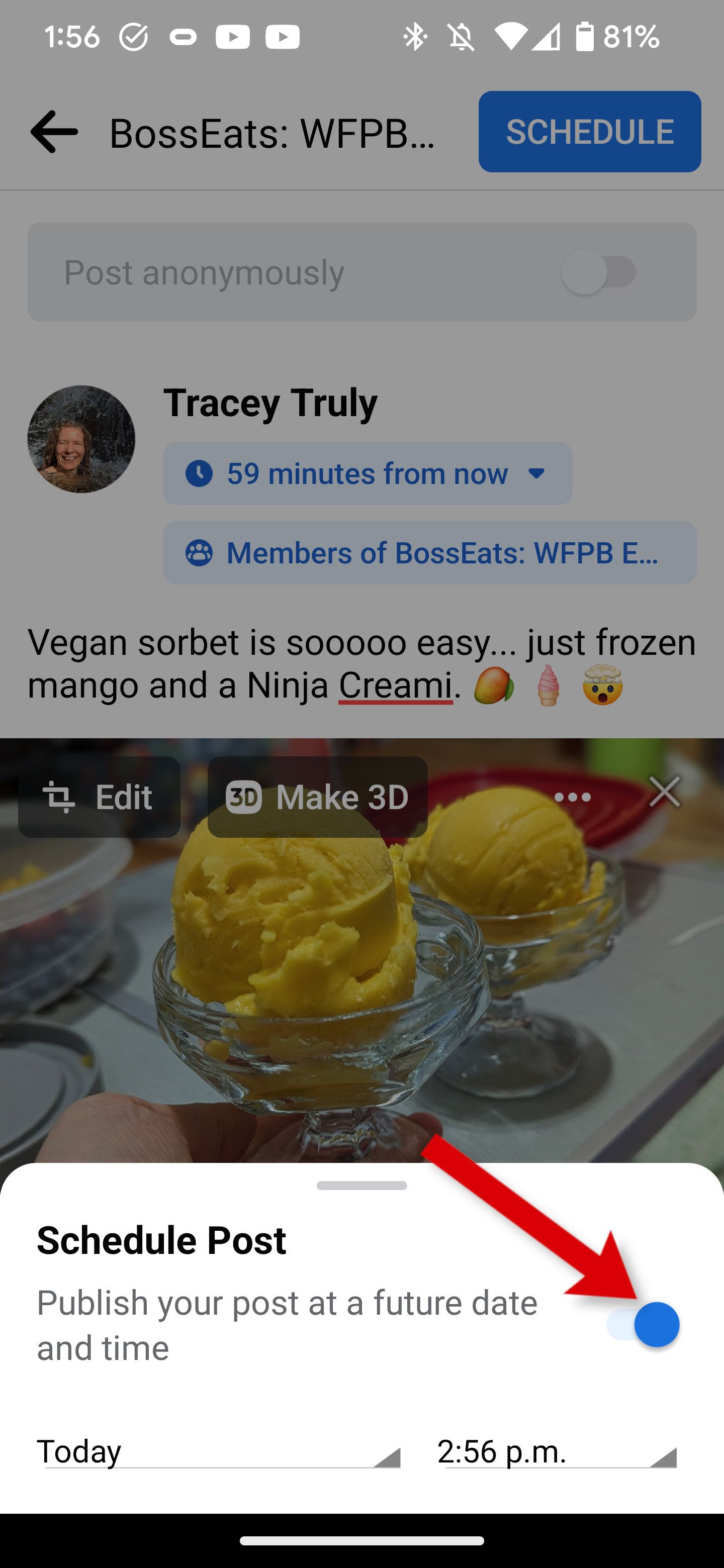 Facebook: How to schedule a post