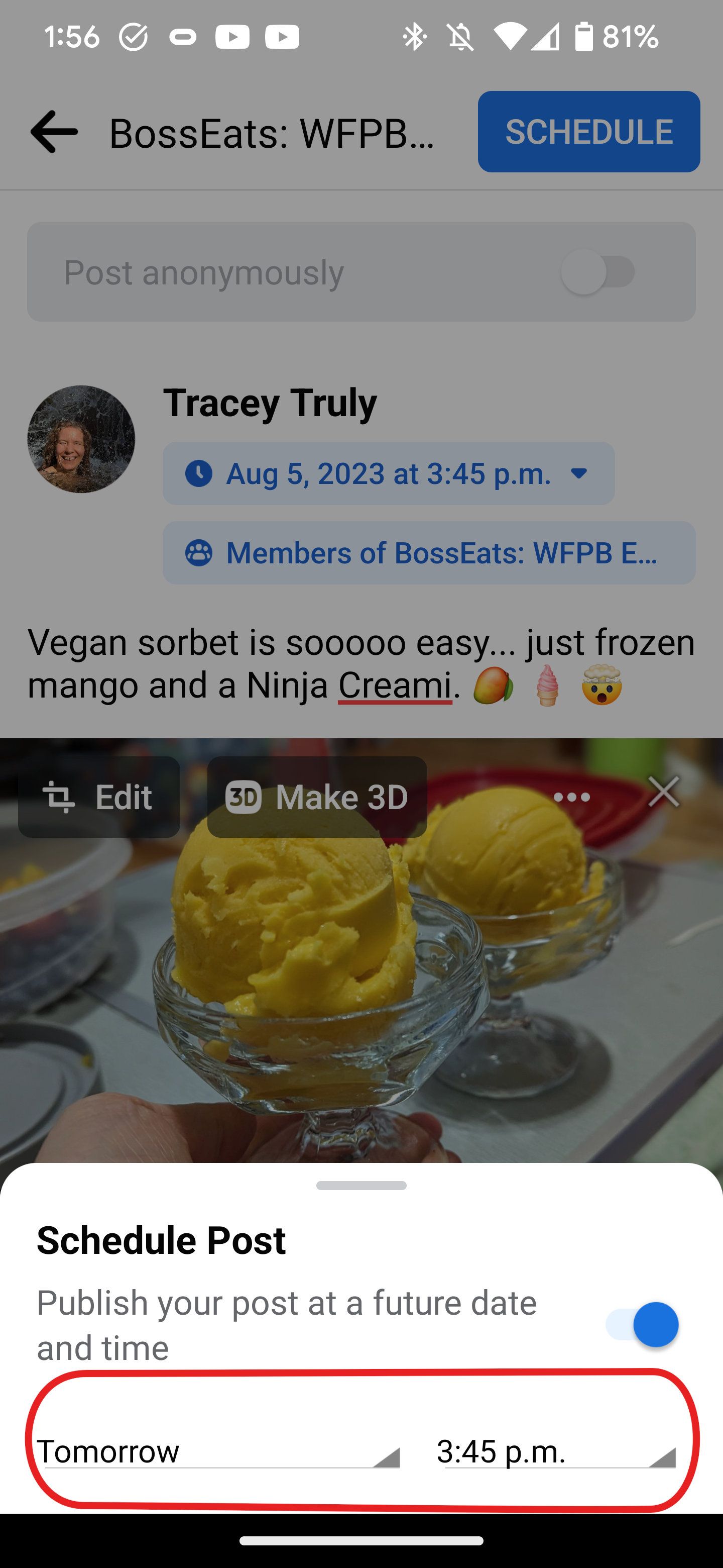 Facebook: How to schedule a post