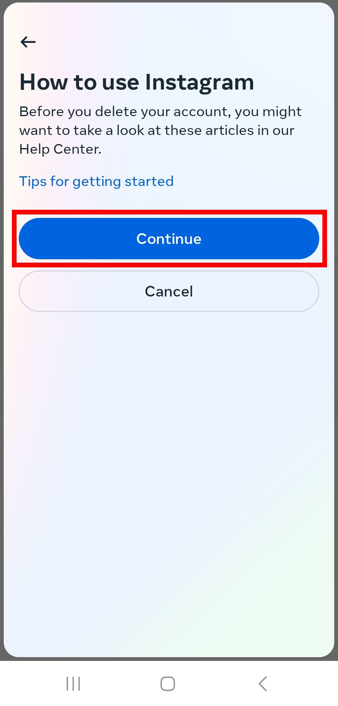 How to delete an Instagram account