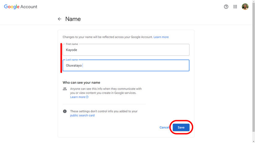 Gmail: How to change your display name on your email