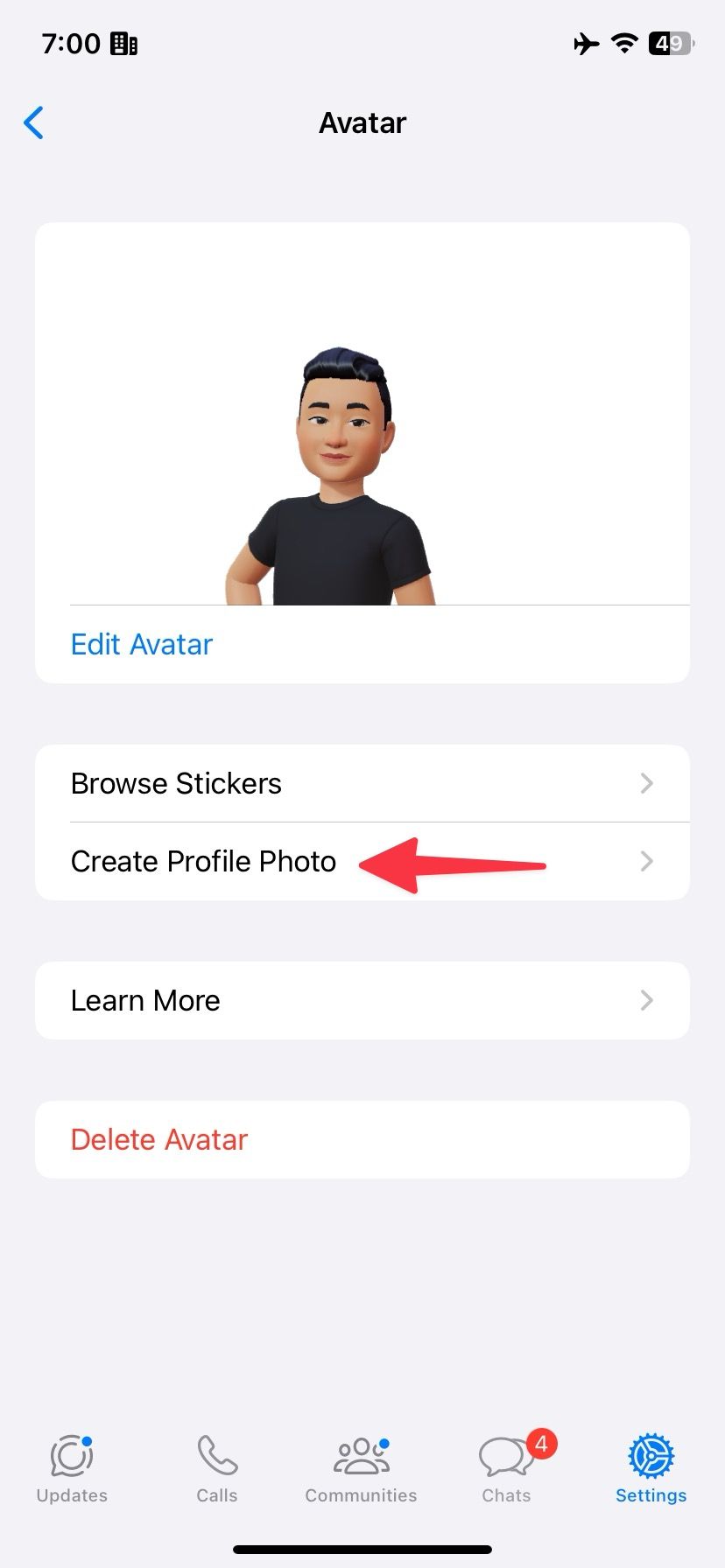 How to create WhatsApp avatars