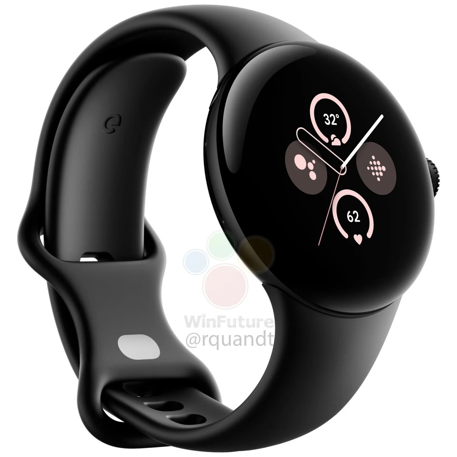 Leaked renders show the Pixel Watch 2 in four colors from all angles