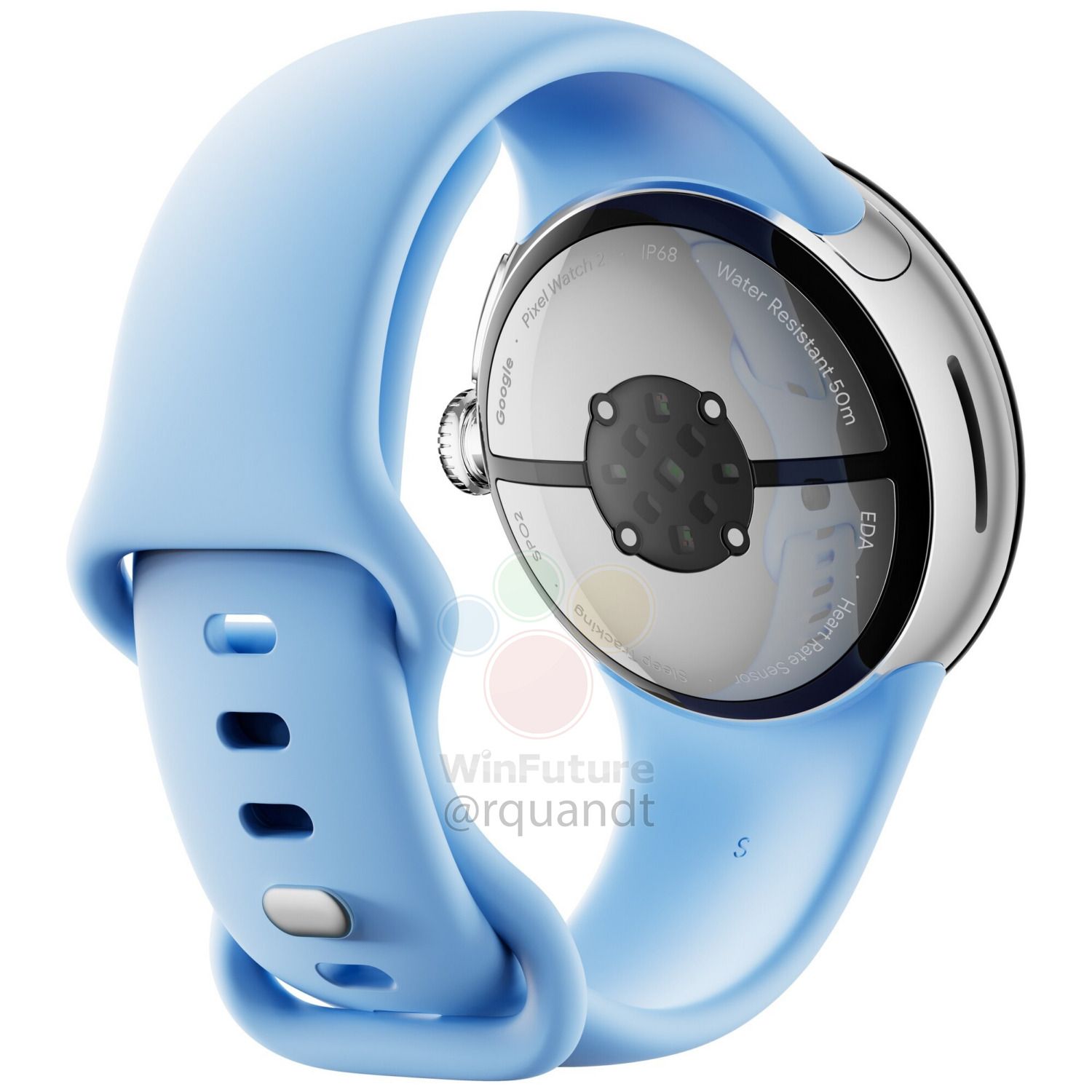 Leaked renders show the Pixel Watch 2 in four colors from all angles