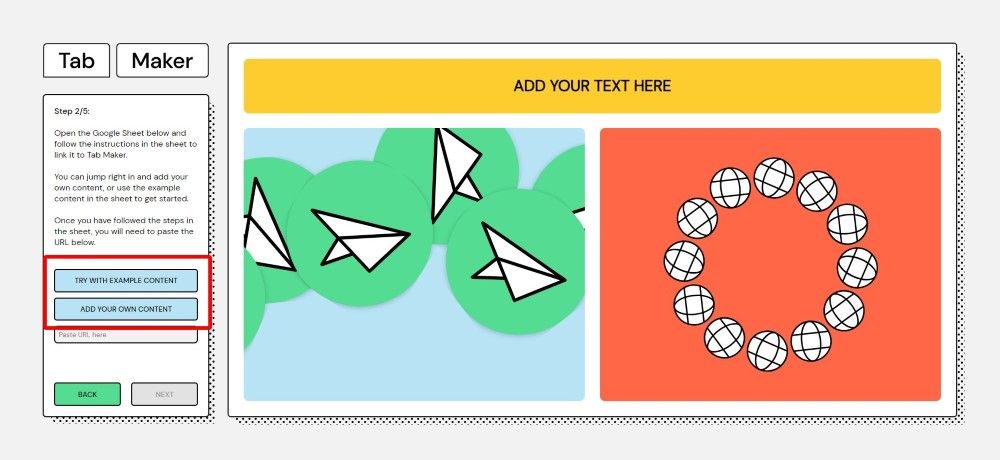How to use Tab Maker in Google Chrome