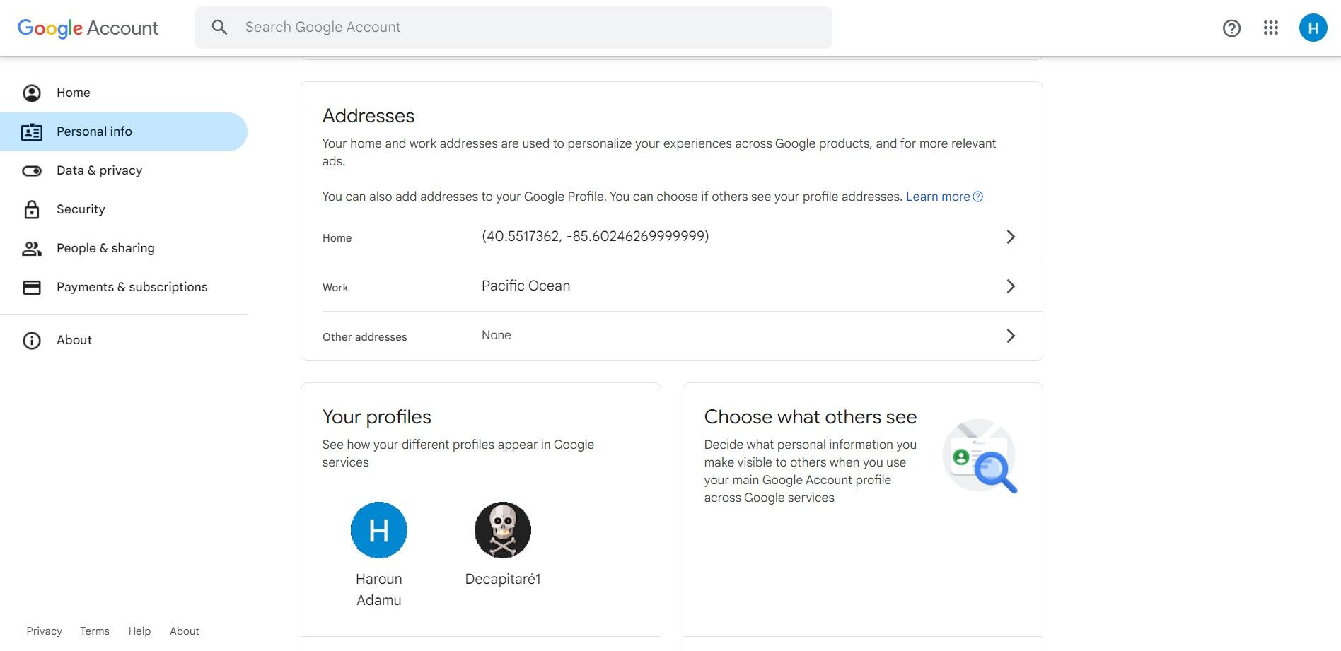 How to change the home address in your Google account