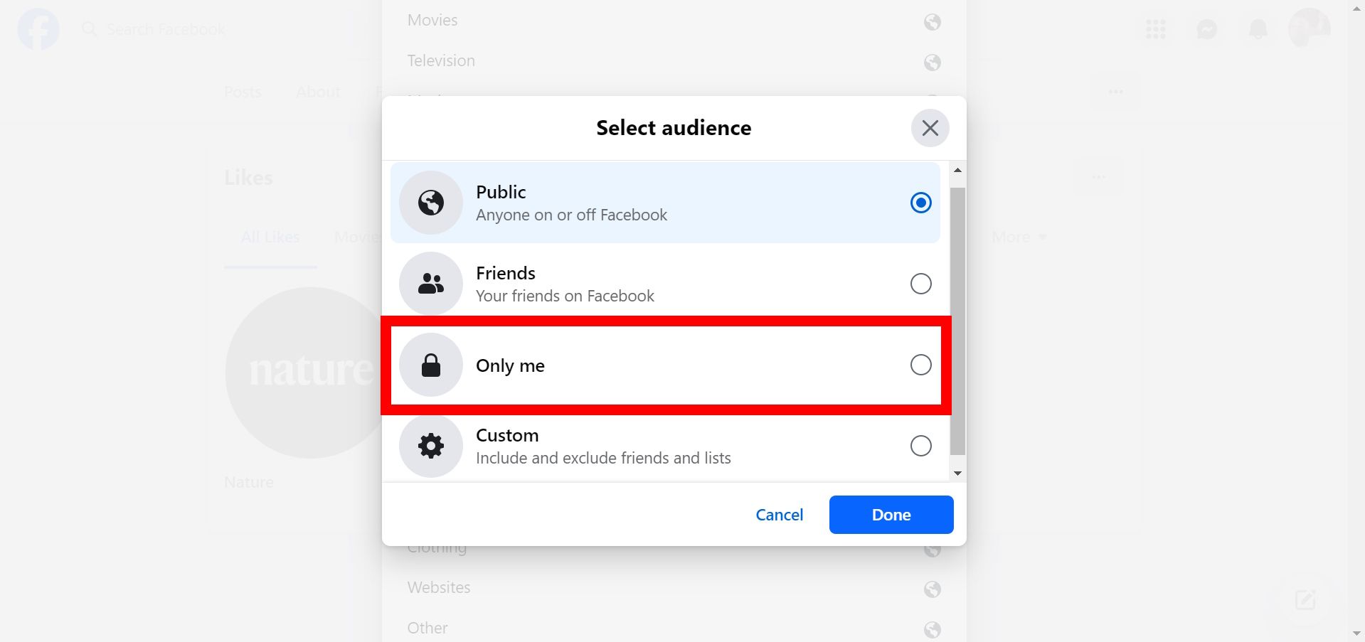 How to hide your likes on Facebook
