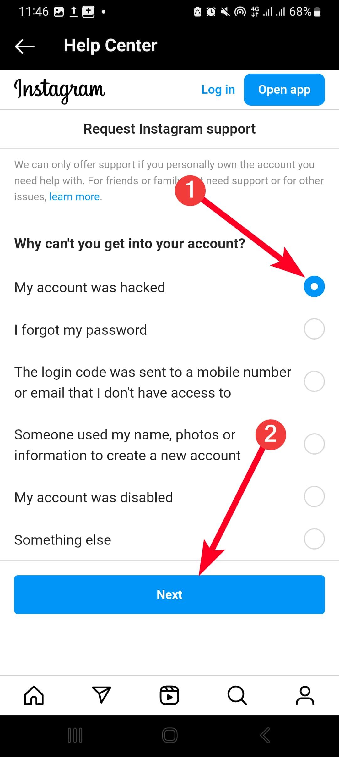 How to get your Instagram account back