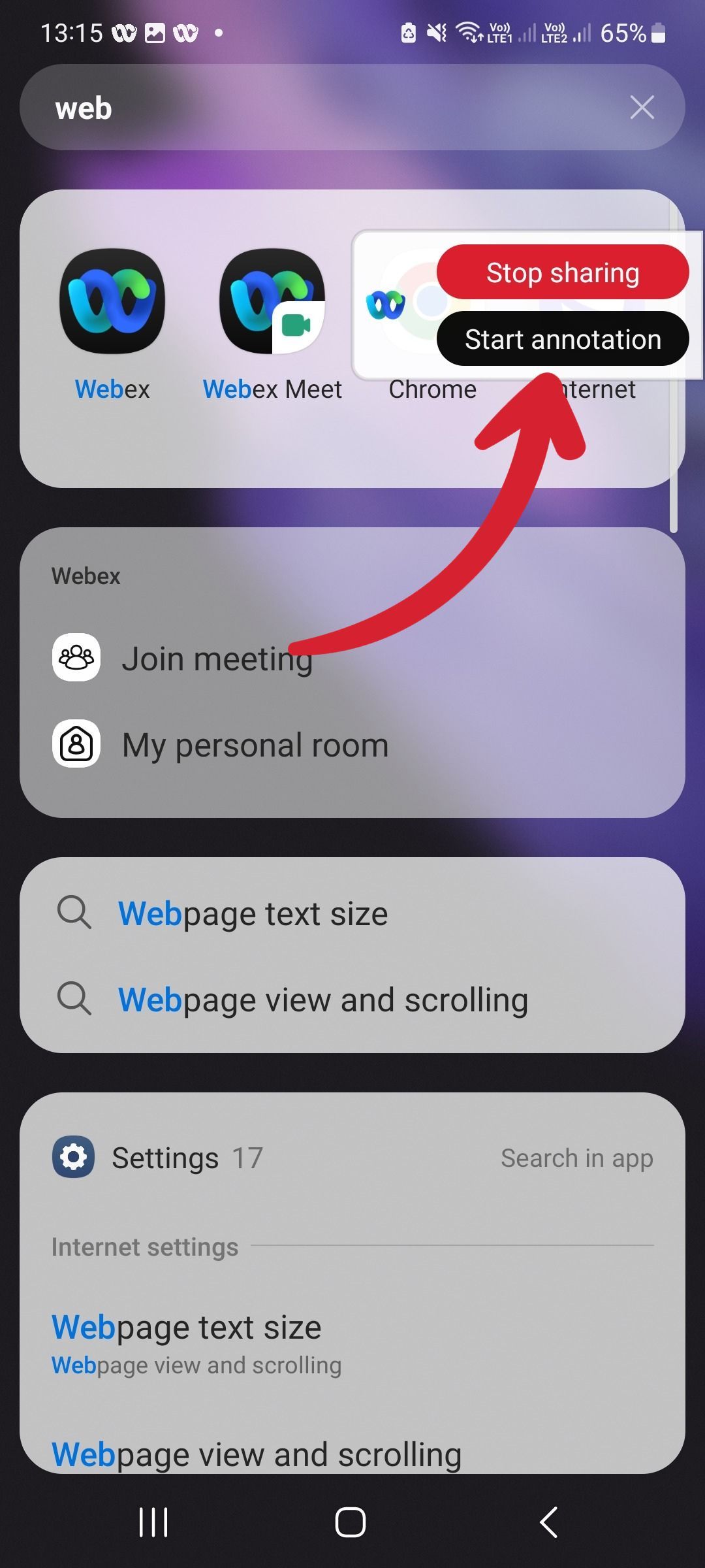 Webex: How to share your screen