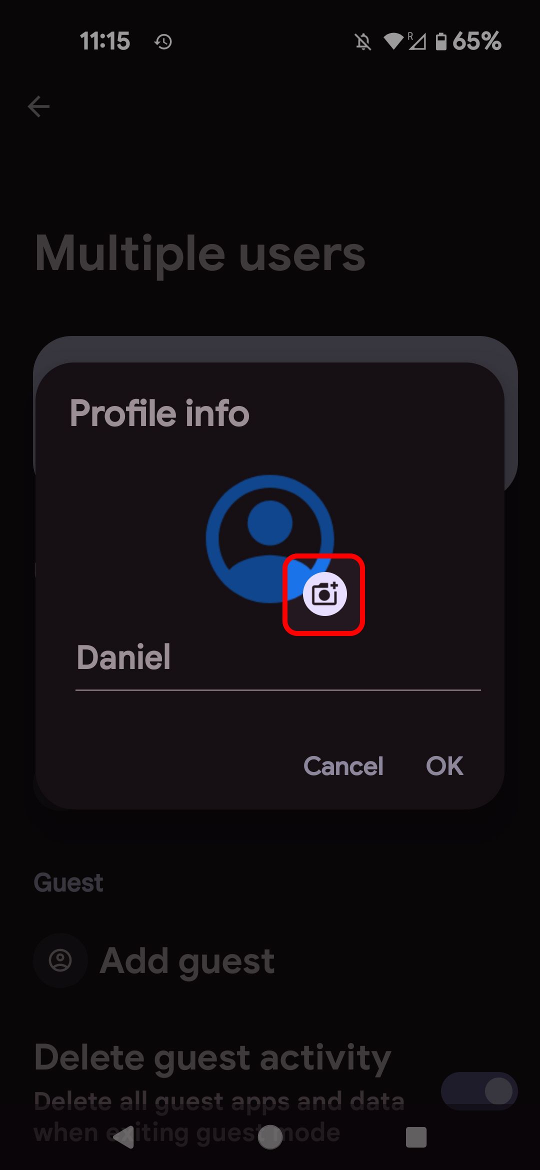 How to add profile icons with Guest Profiles in Android