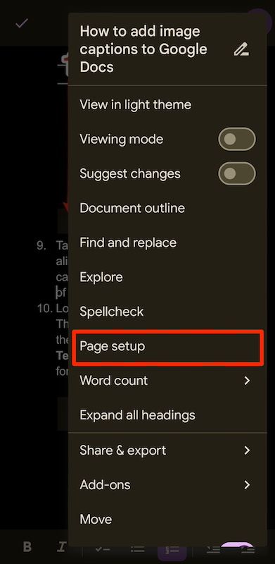 How to add captions to images in Google Docs