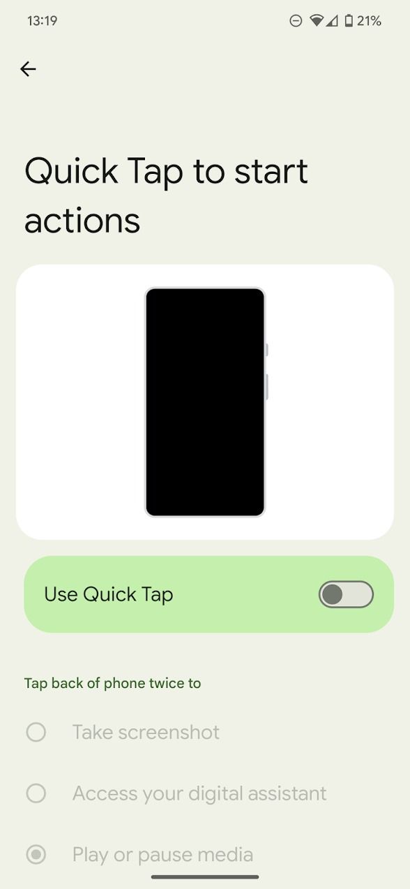 How to use Quick Tap on Android