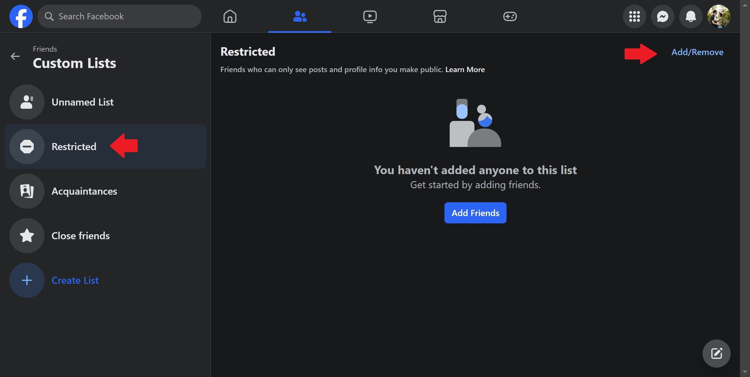 Facebook: What's a restricted list and why should I use one?