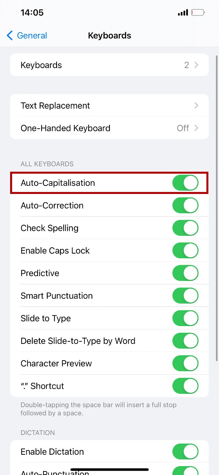 How to turn Google Docs autocapitalization on or off