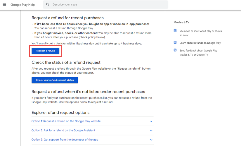 How to get a Google Play Store refund