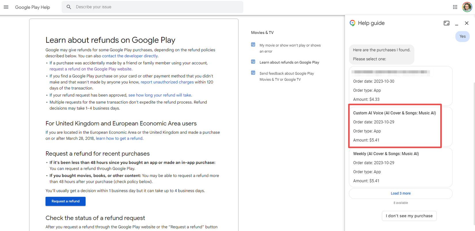 How to get a Google Play Store refund