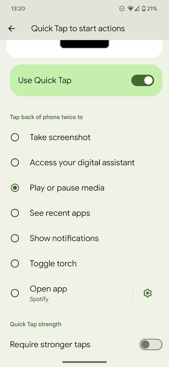 How to use Quick Tap on Android