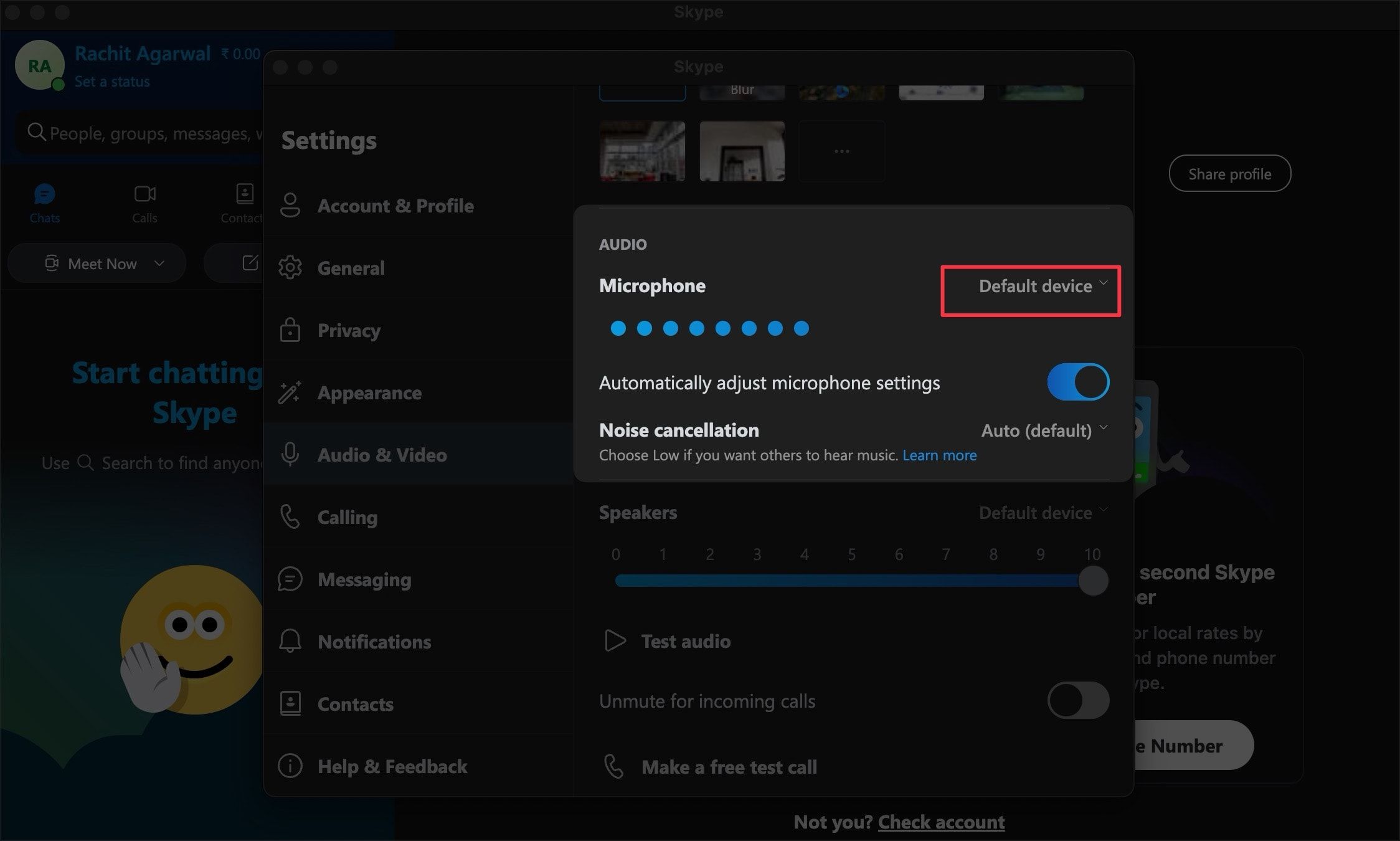 Skype: How to play music on a call