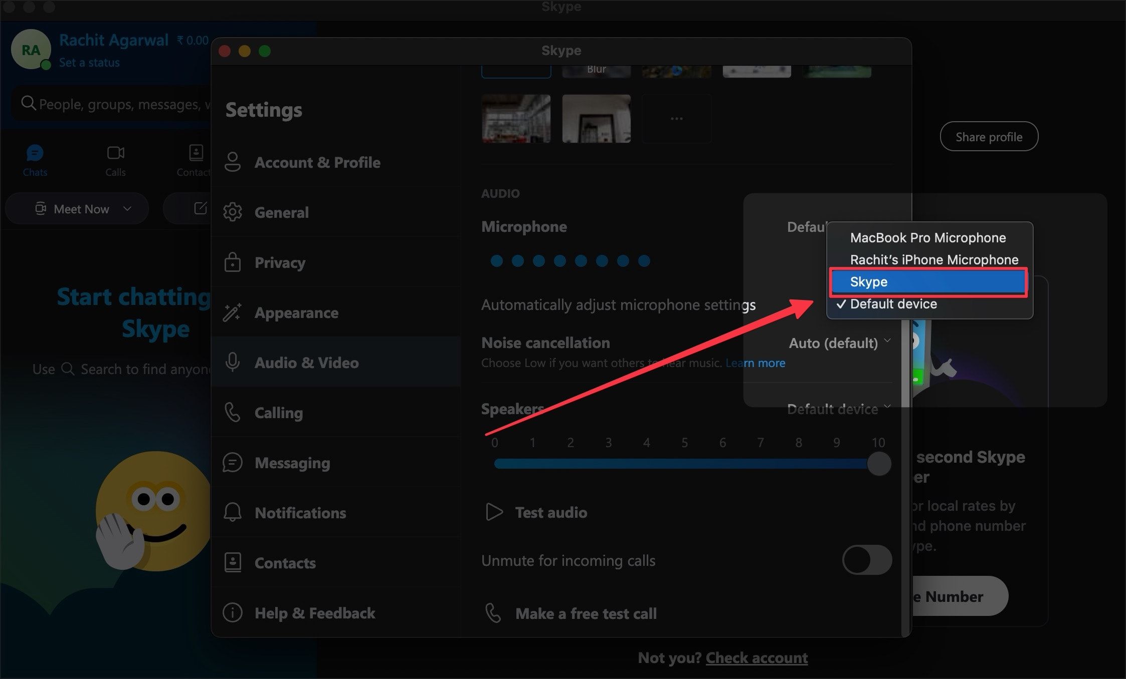 Skype: How to play music on a call