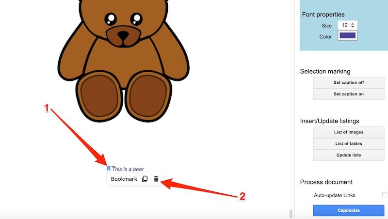 How to add captions to images in Google Docs