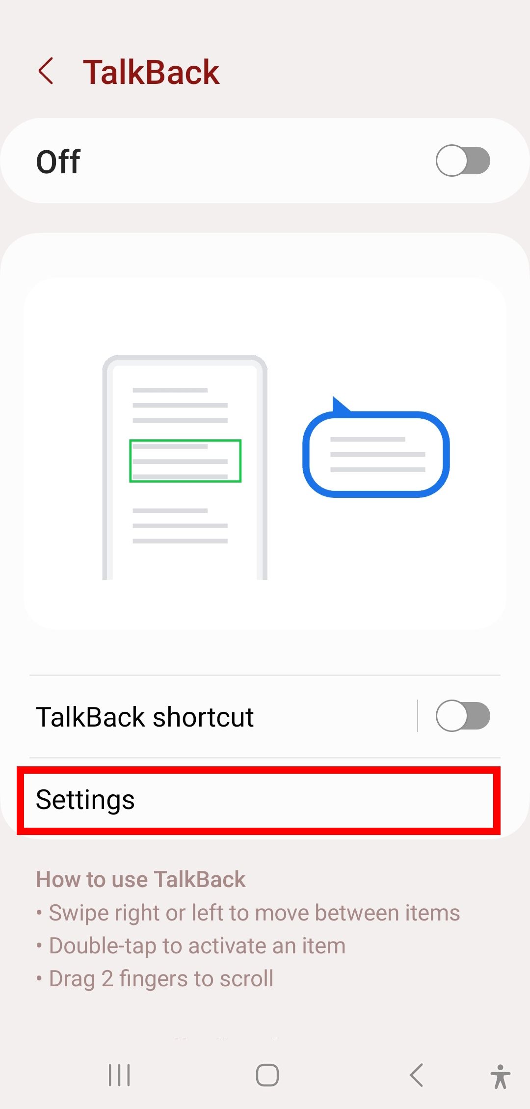 How to use Samsung's TalkBack feature