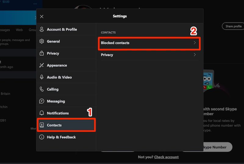 How to block and unblock someone on Skype