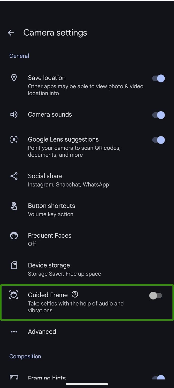 Google Pixel: How to use the Guided Frame feature