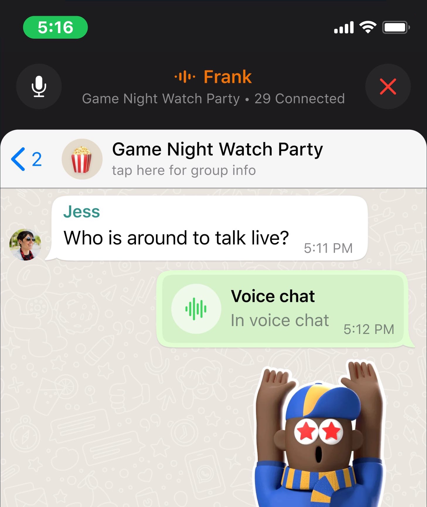 WhatsApp announces Discord-style voice chat rooms within group chats