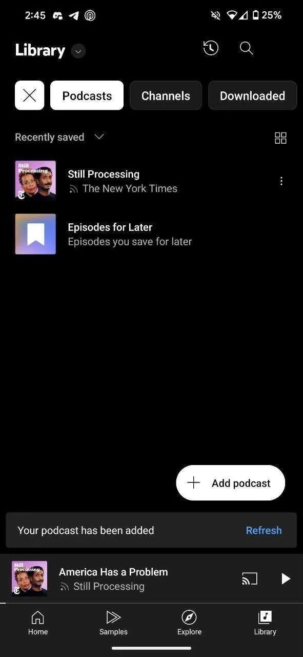 YouTube Music inches closer to enabling podcast subscriptions via RSS