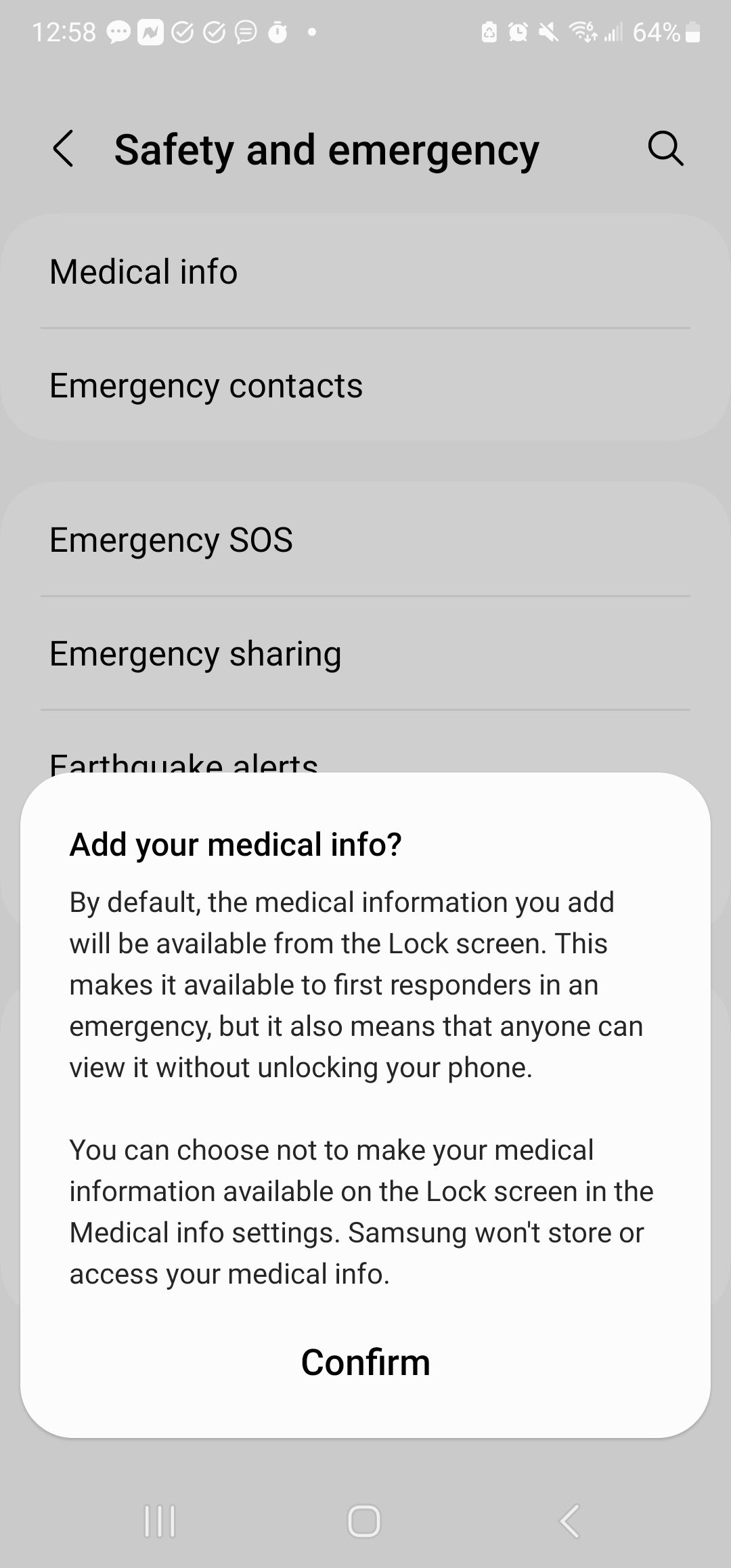 Android: How to share your health details during an emergency call