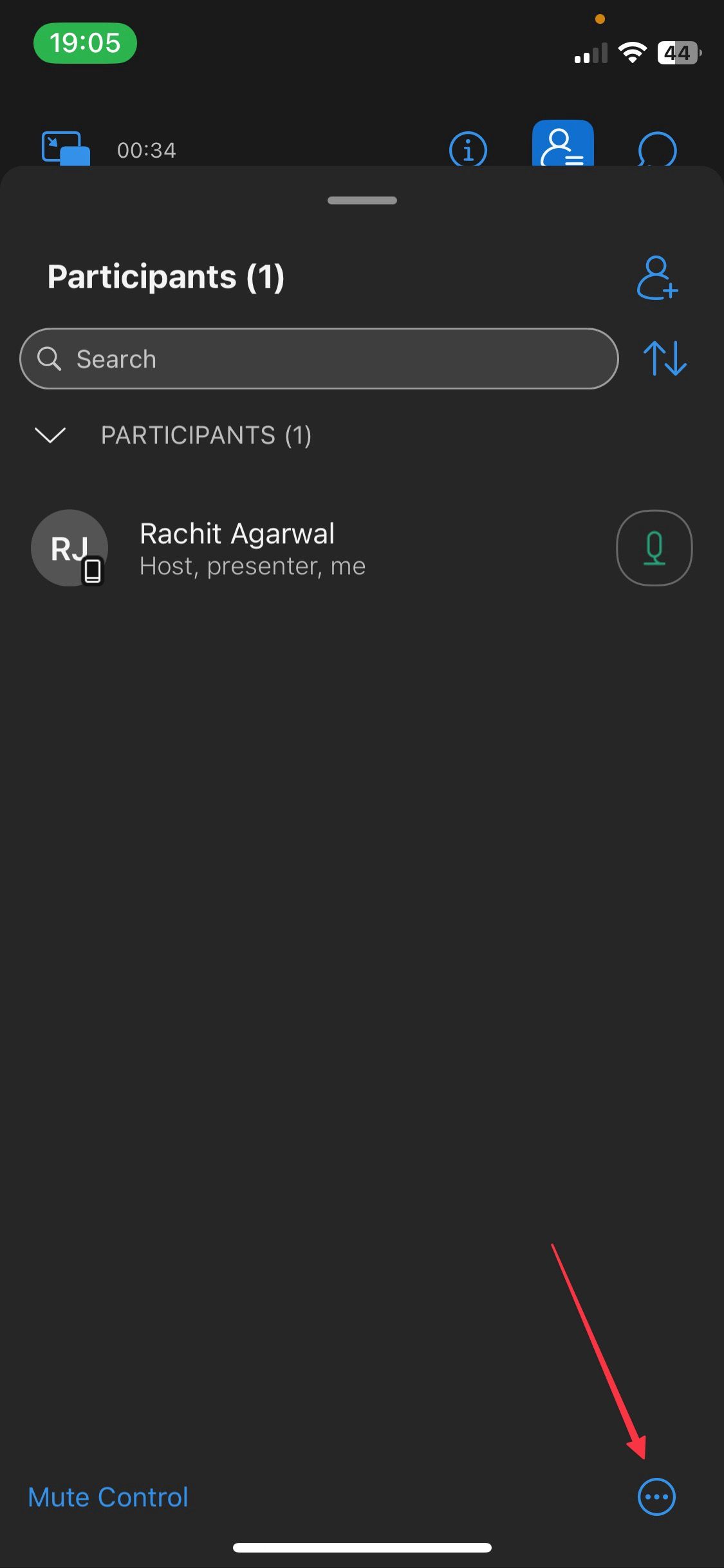 How to mute a Webex participant