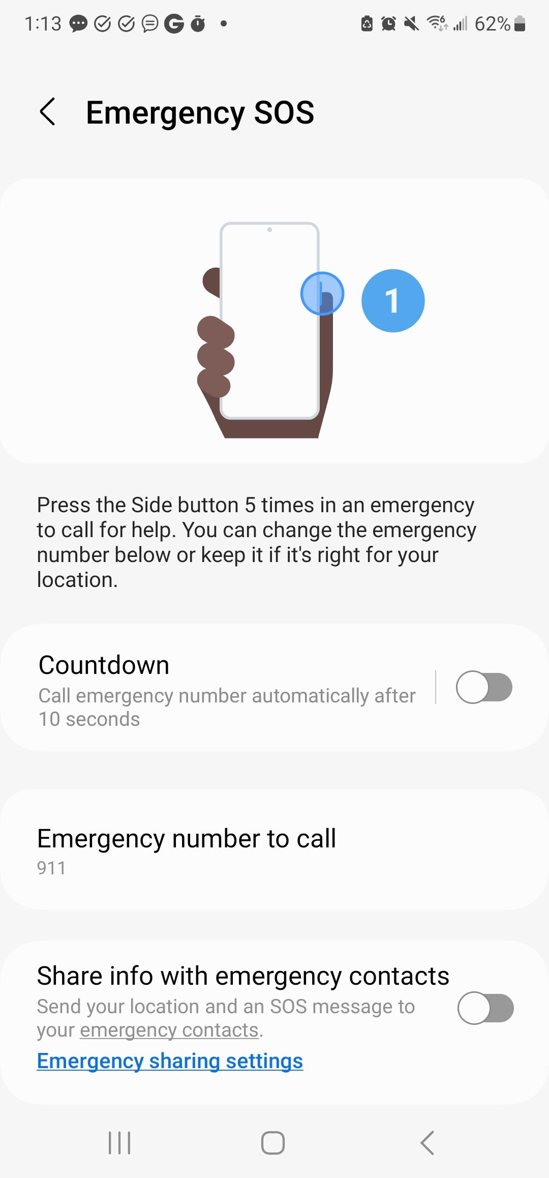 Android: How to share your health details during an emergency call