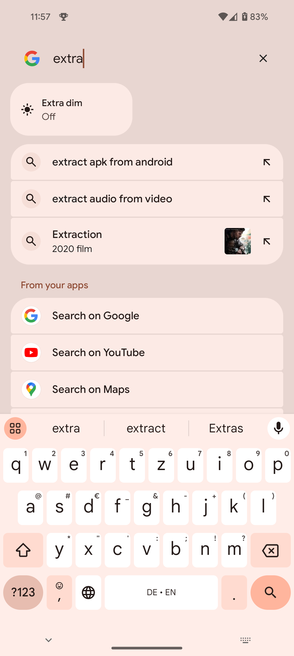 Pixel Launcher Search starts showing quick settings tiles in results