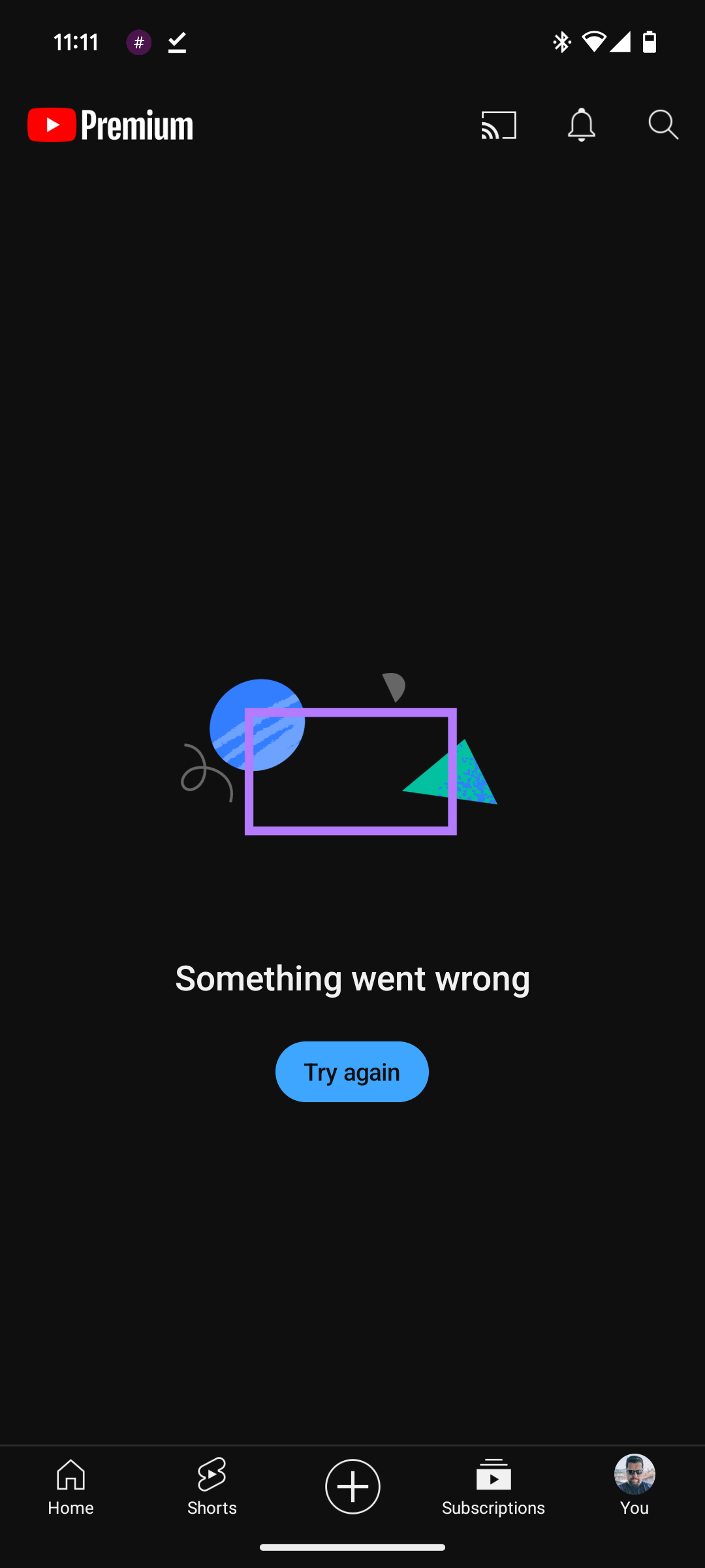 YouTube is down on both mobile and web right now