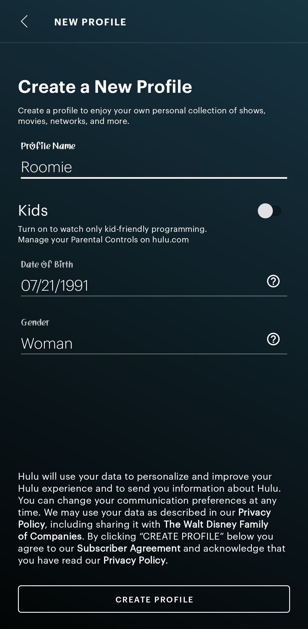 Hulu: How to add or delete a profile