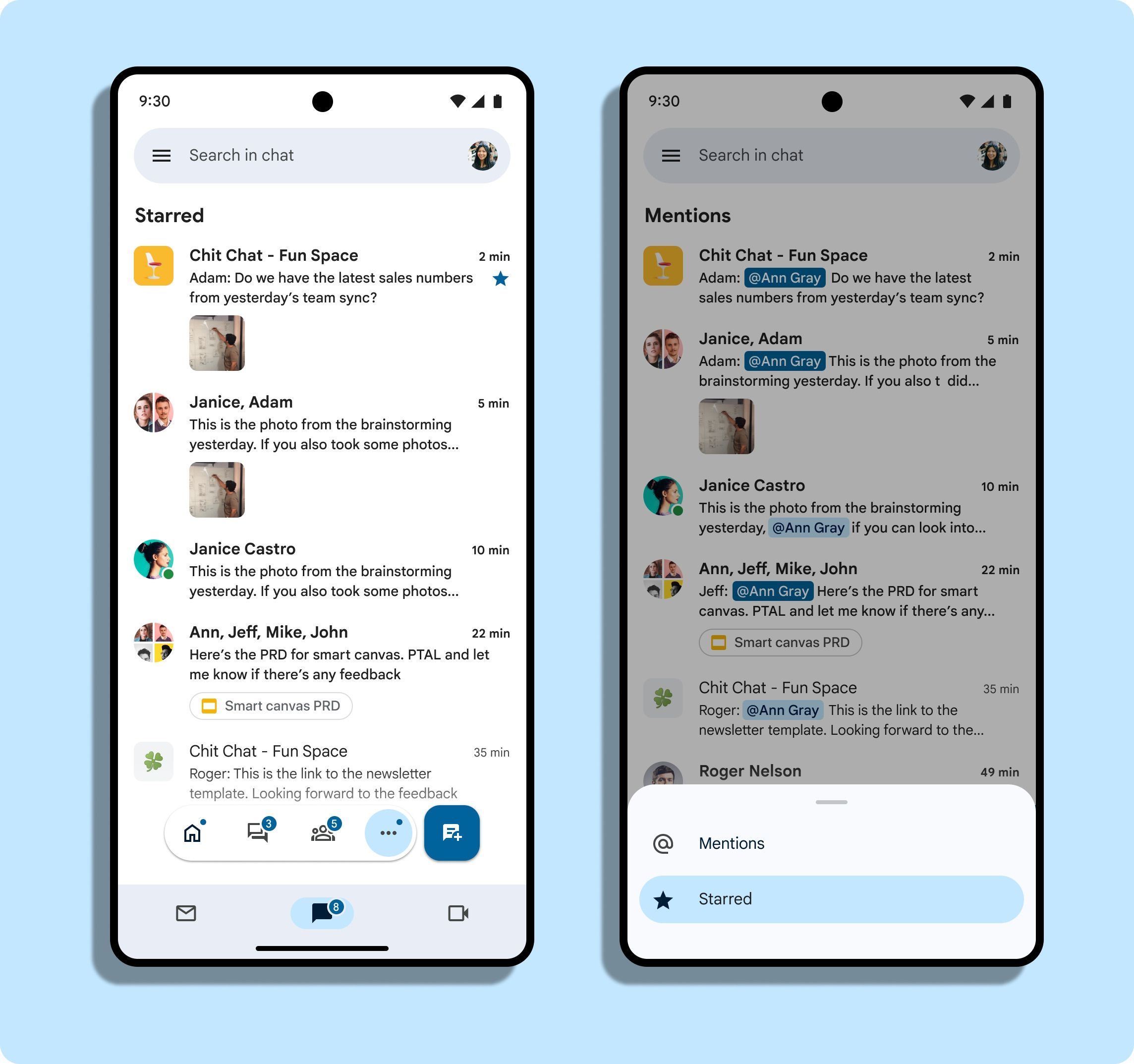 Google Chat's latest visual update hides an important tab