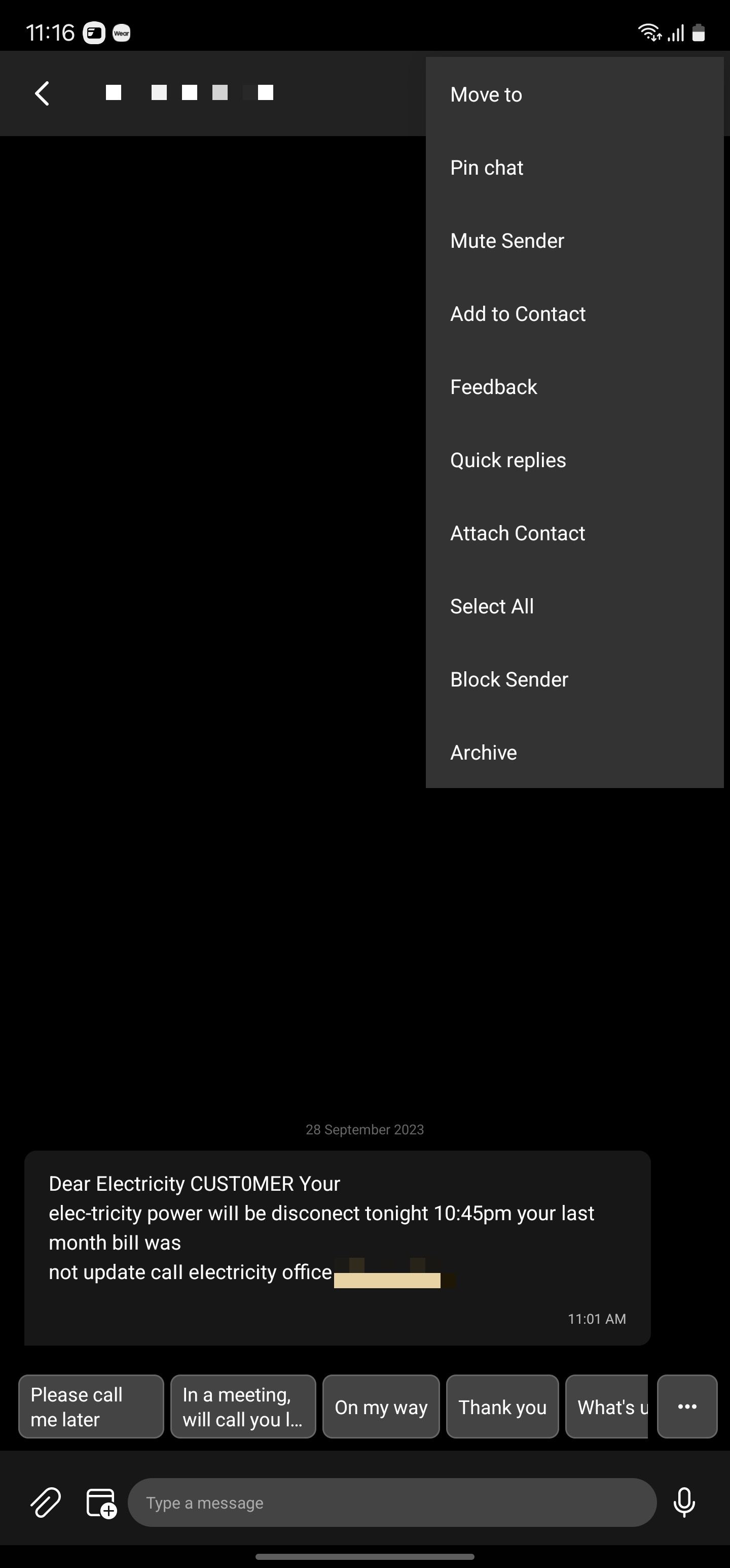 How to quickly block spam texts from email addresses