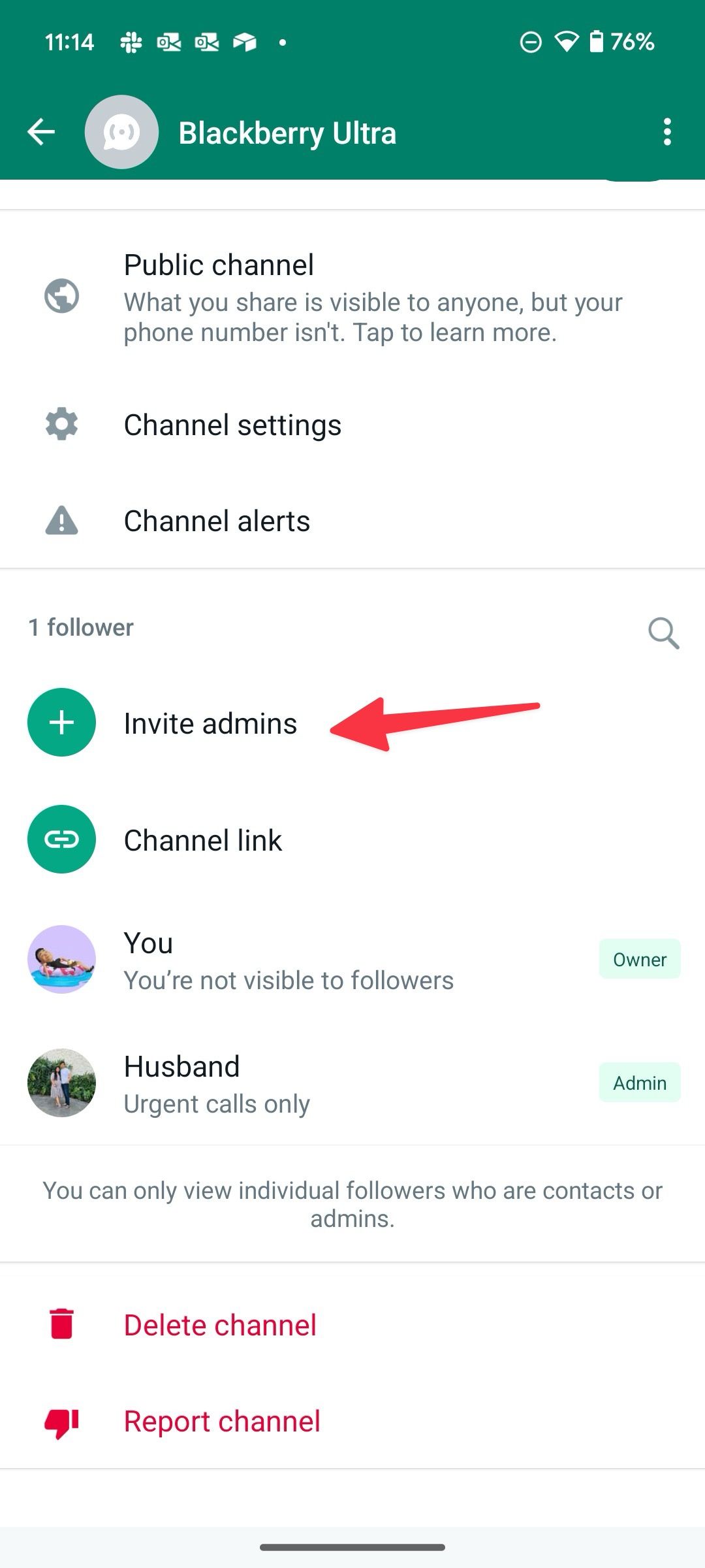 WhatsApp: How to add multiple admins to a channel