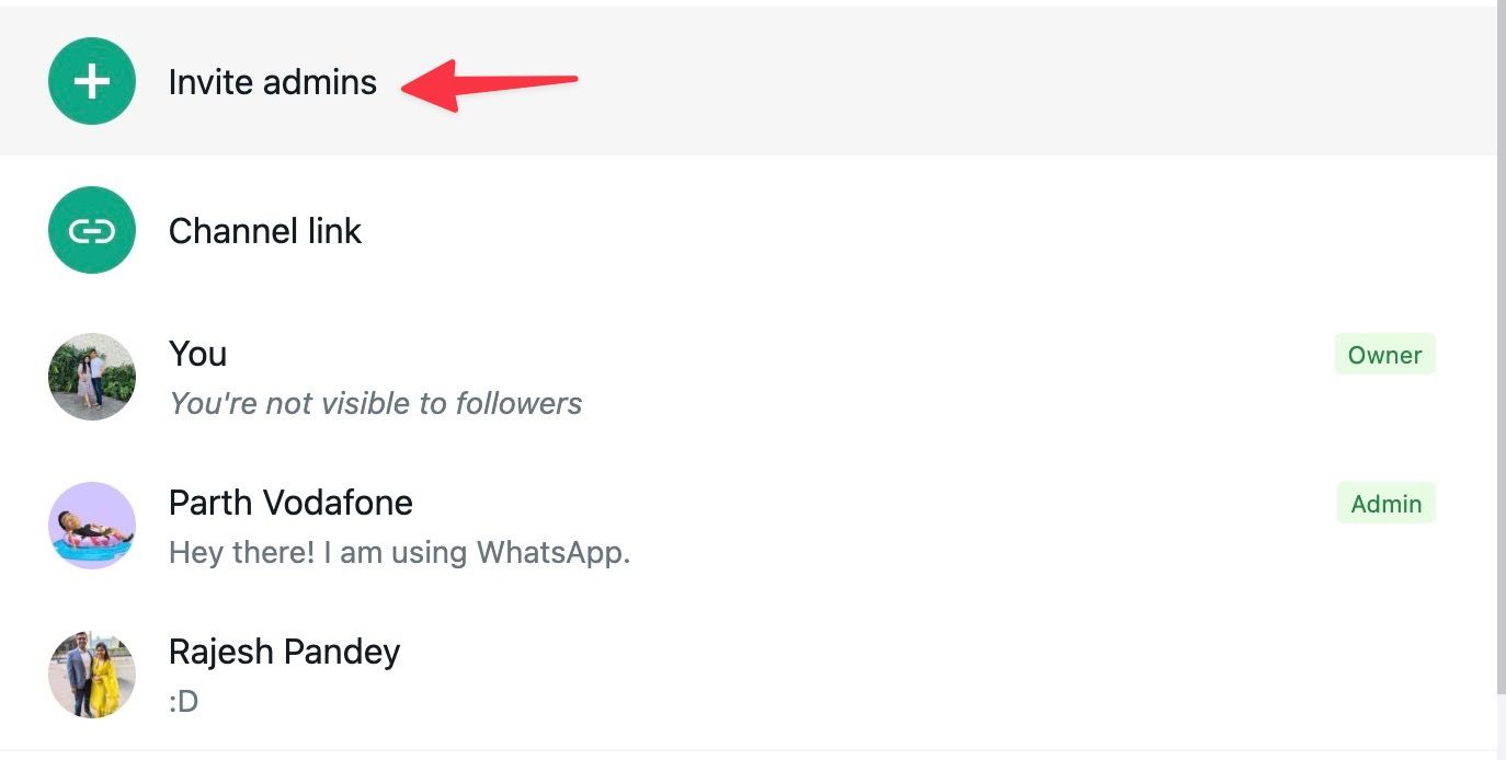 WhatsApp: How to add multiple admins to a channel