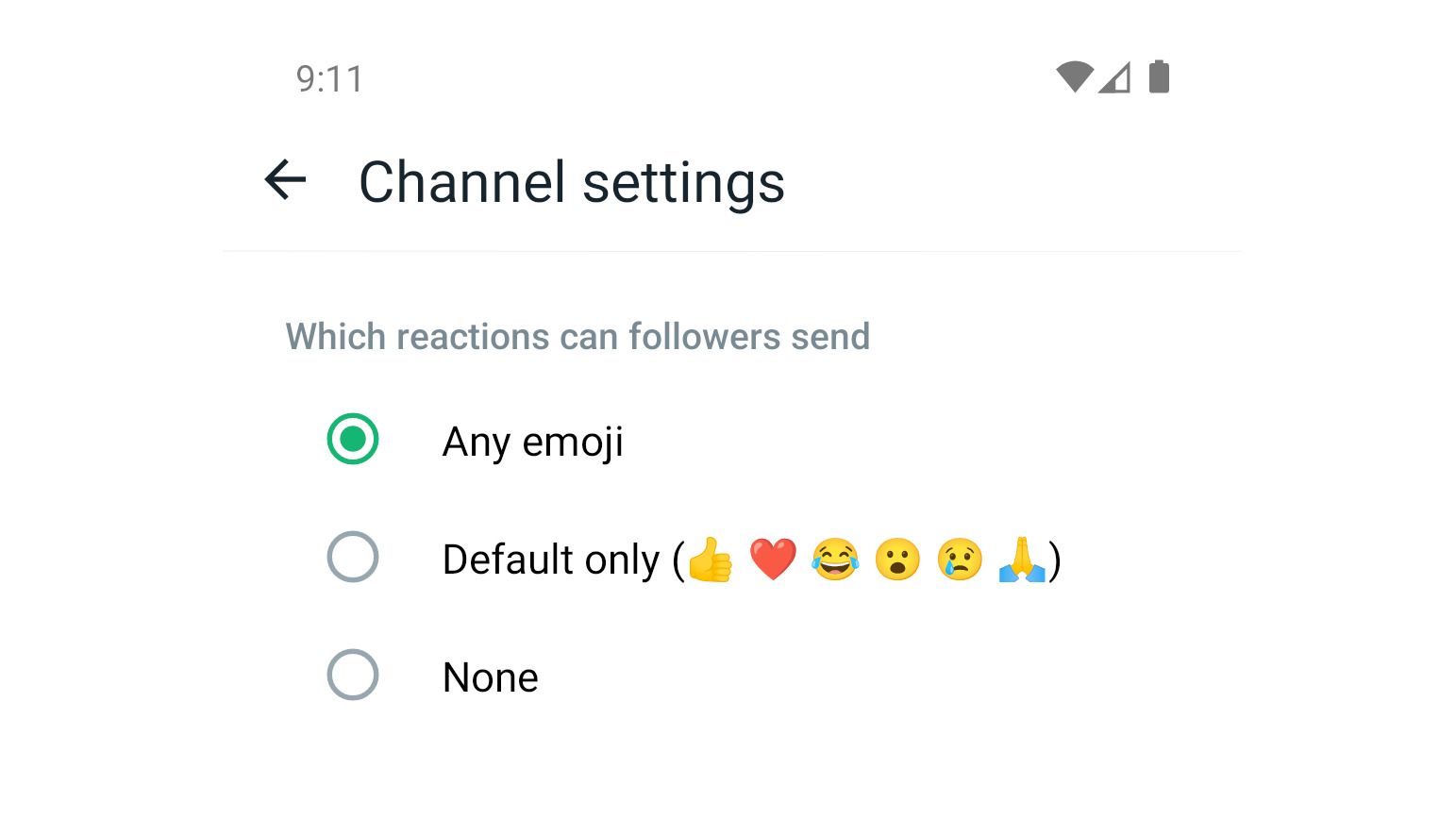 No fun: WhatsApp channels could opt-out of emoji reactions