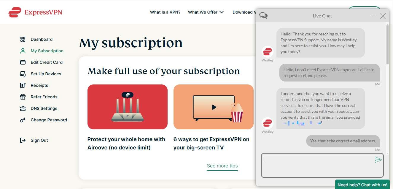 ExpressVPN: How to cancel your subscription