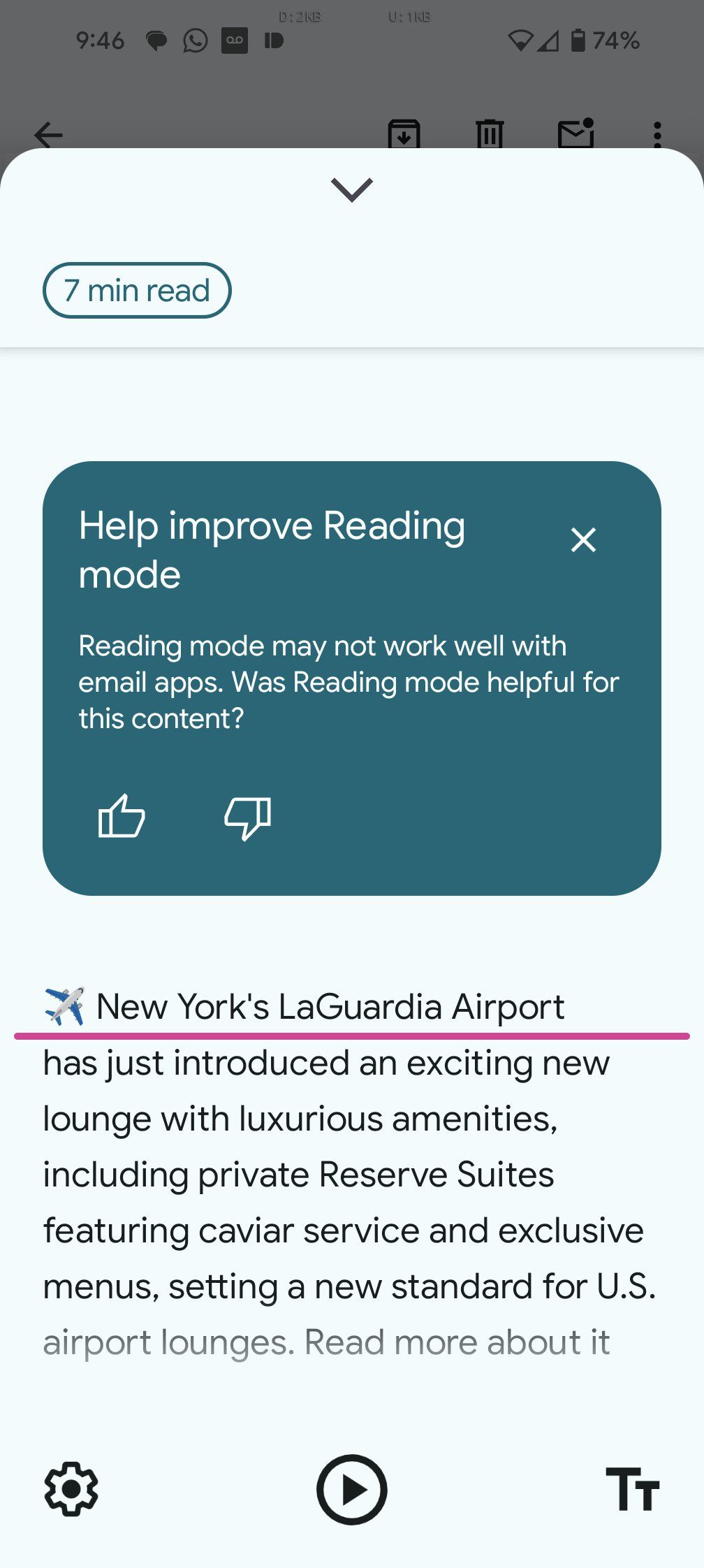 Android's Reading Mode gains Gmail functionality so you can finally ...