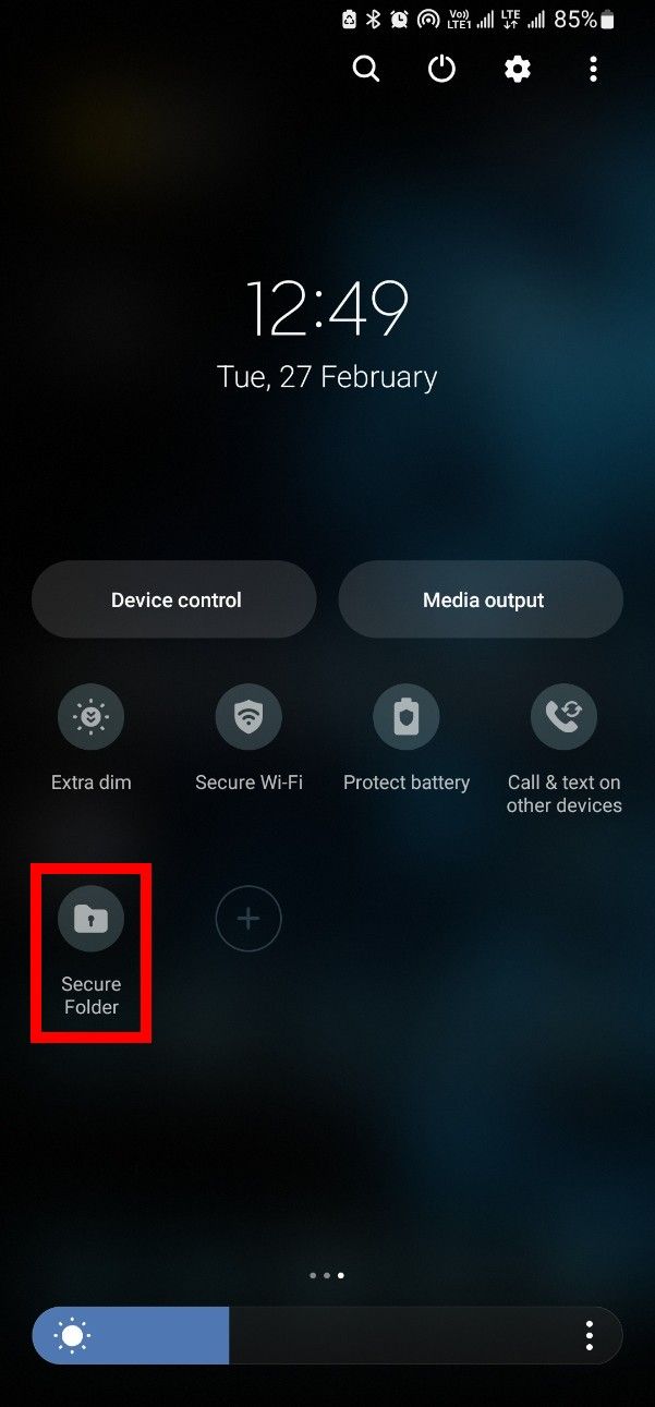 Where's the Secure Folder in the Samsung Gallery app?