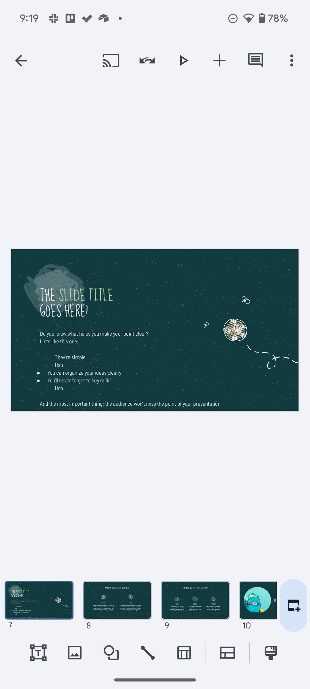 Google Slides: How to add bullet points to your presentation