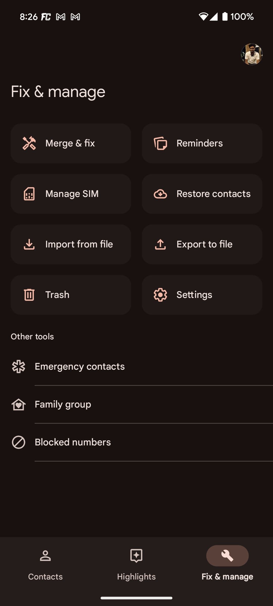 Google Contacts is getting rid of the Fix & manage tab in favor of ...