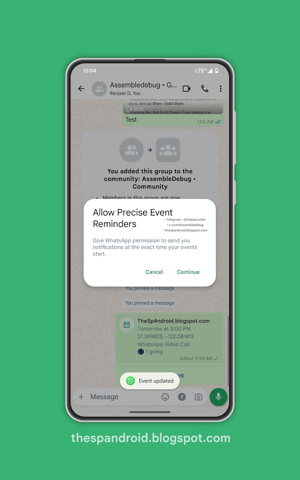 WhatsApp wants to be your shared calendar for groups