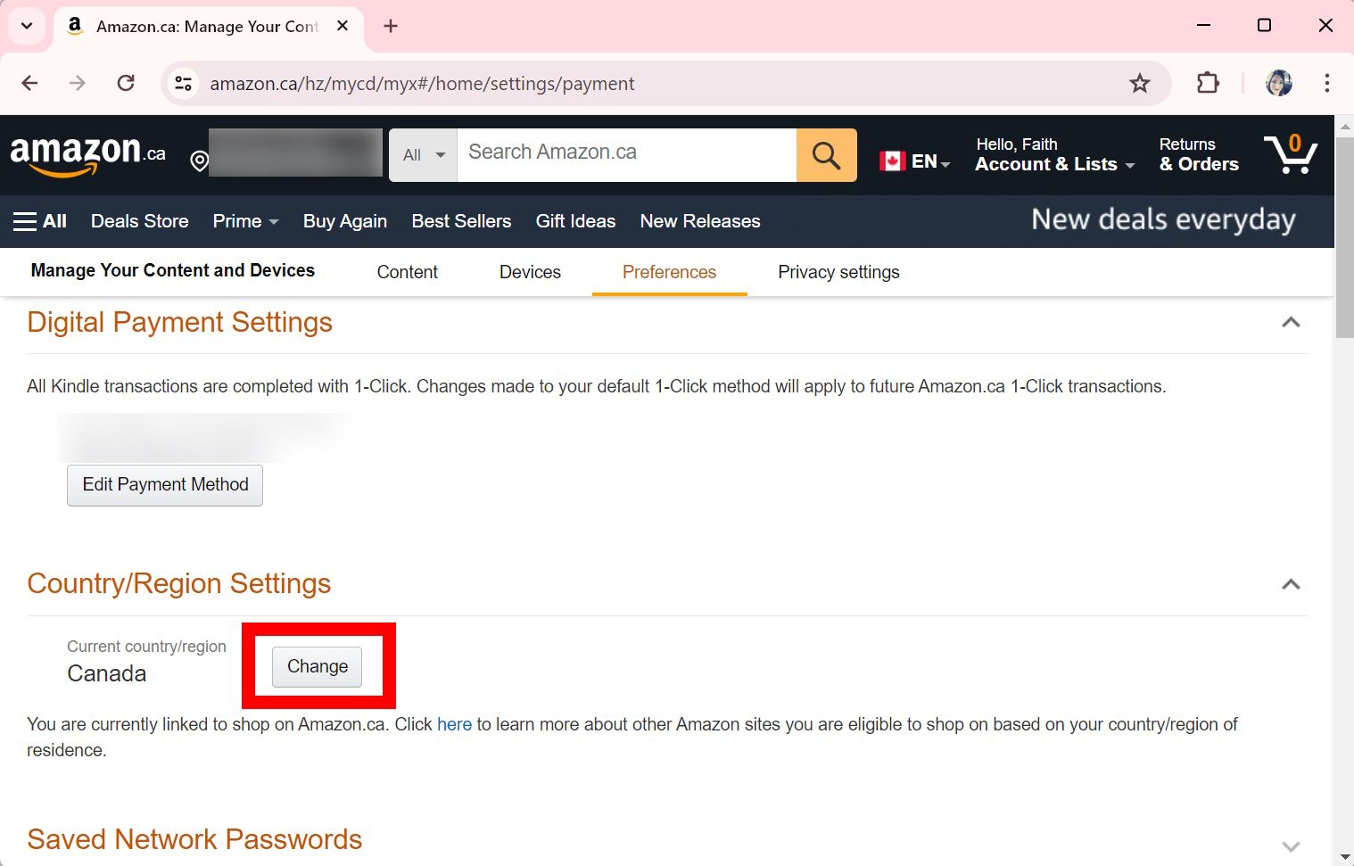 Amazon: How to change your country