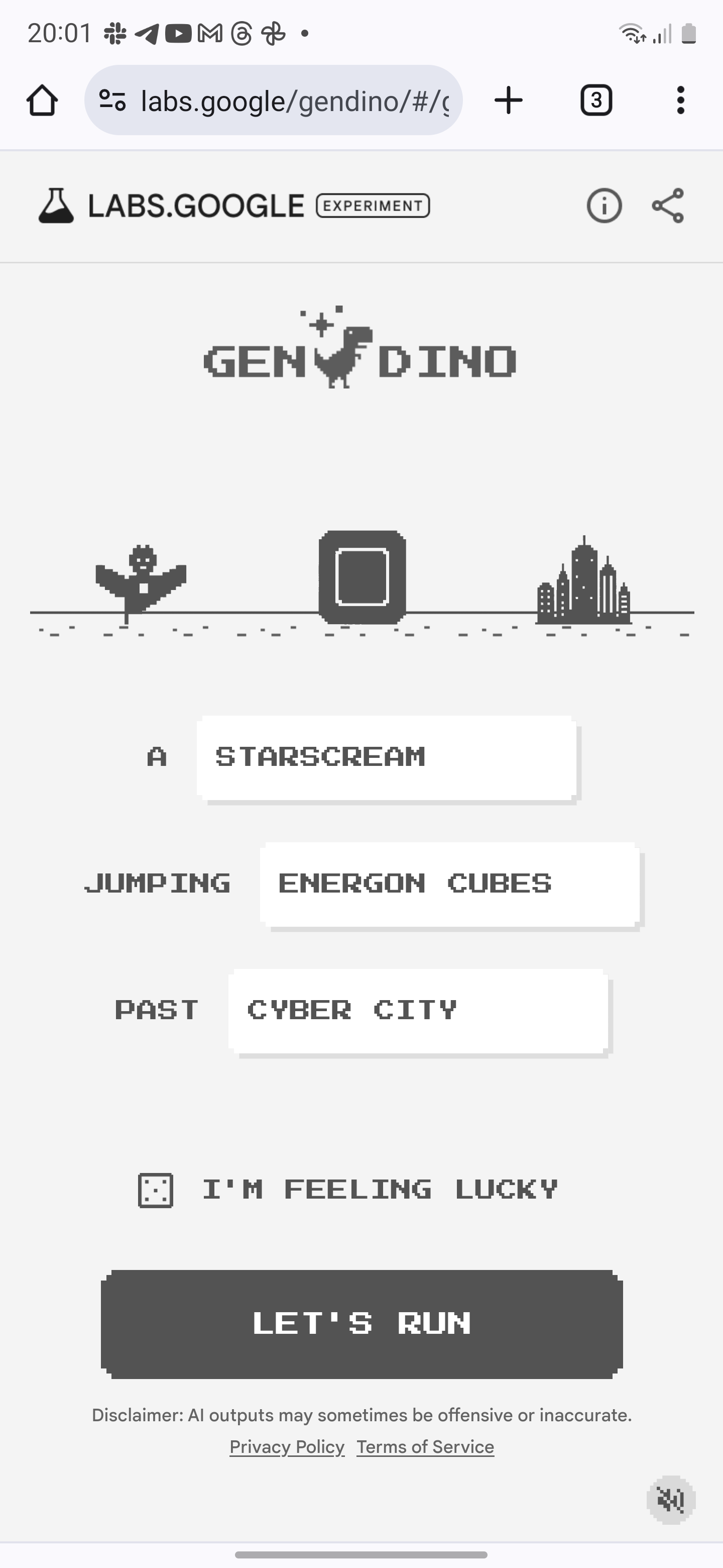 Google's Chrome-inspired GenDino game is back