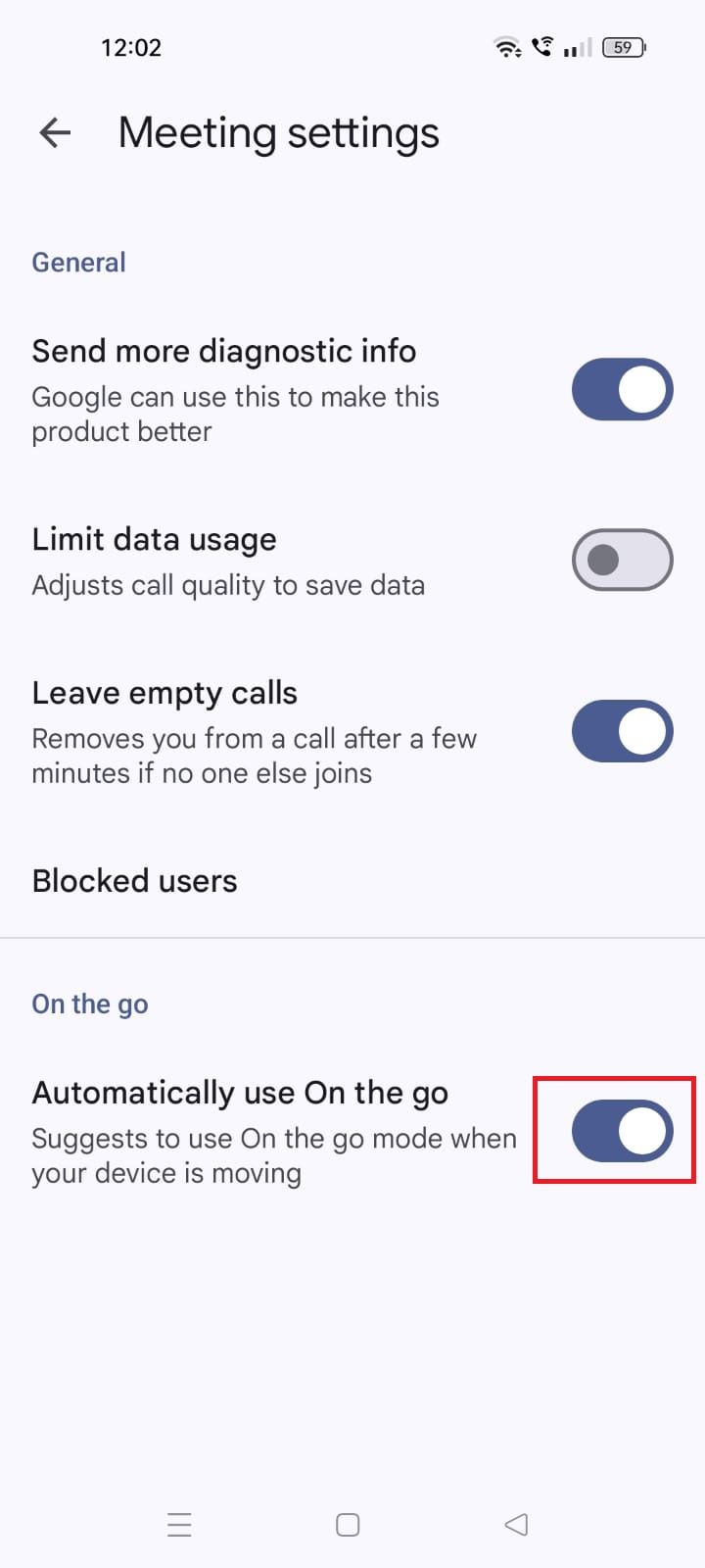 Google Meet: How to use On-the-Go mode