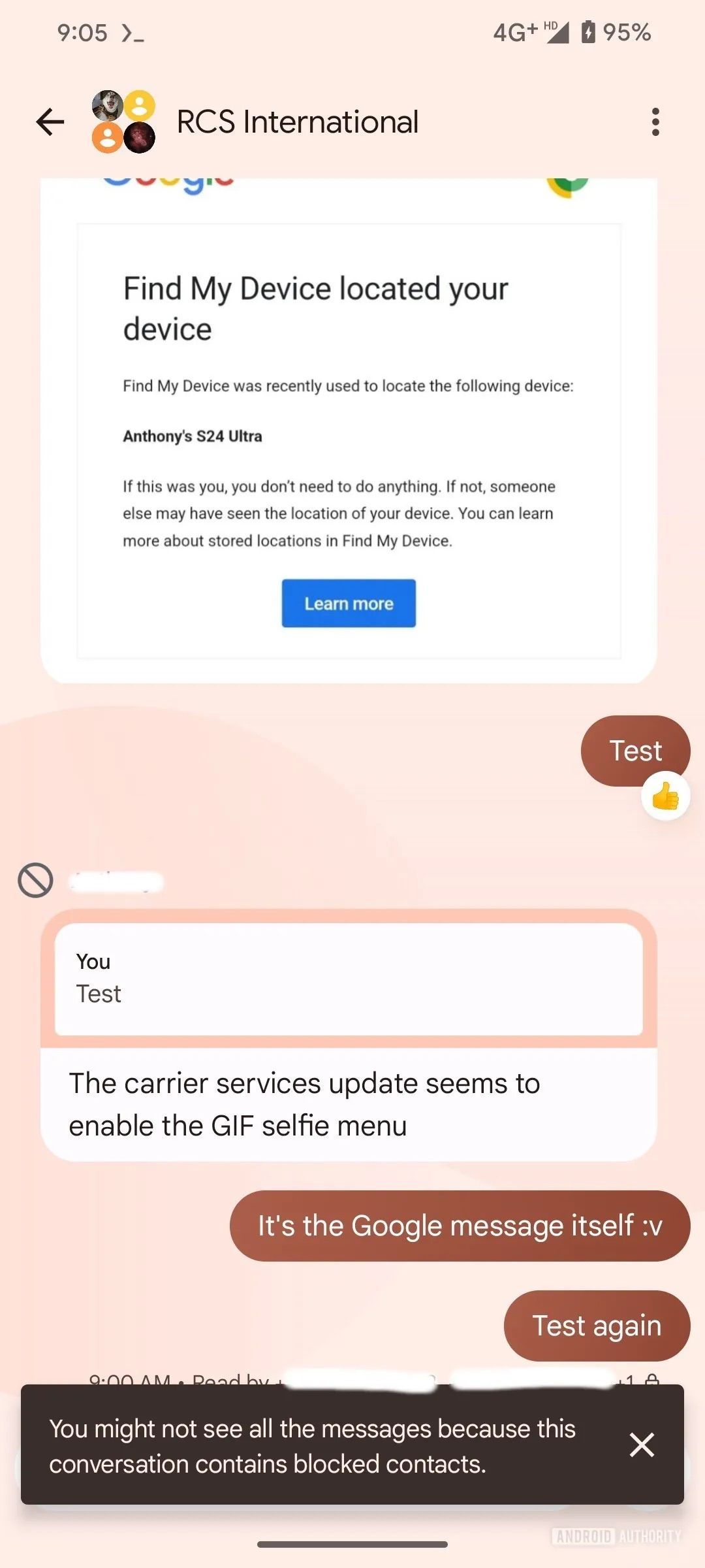 Google Messages will soon hide blocked contacts from group chats